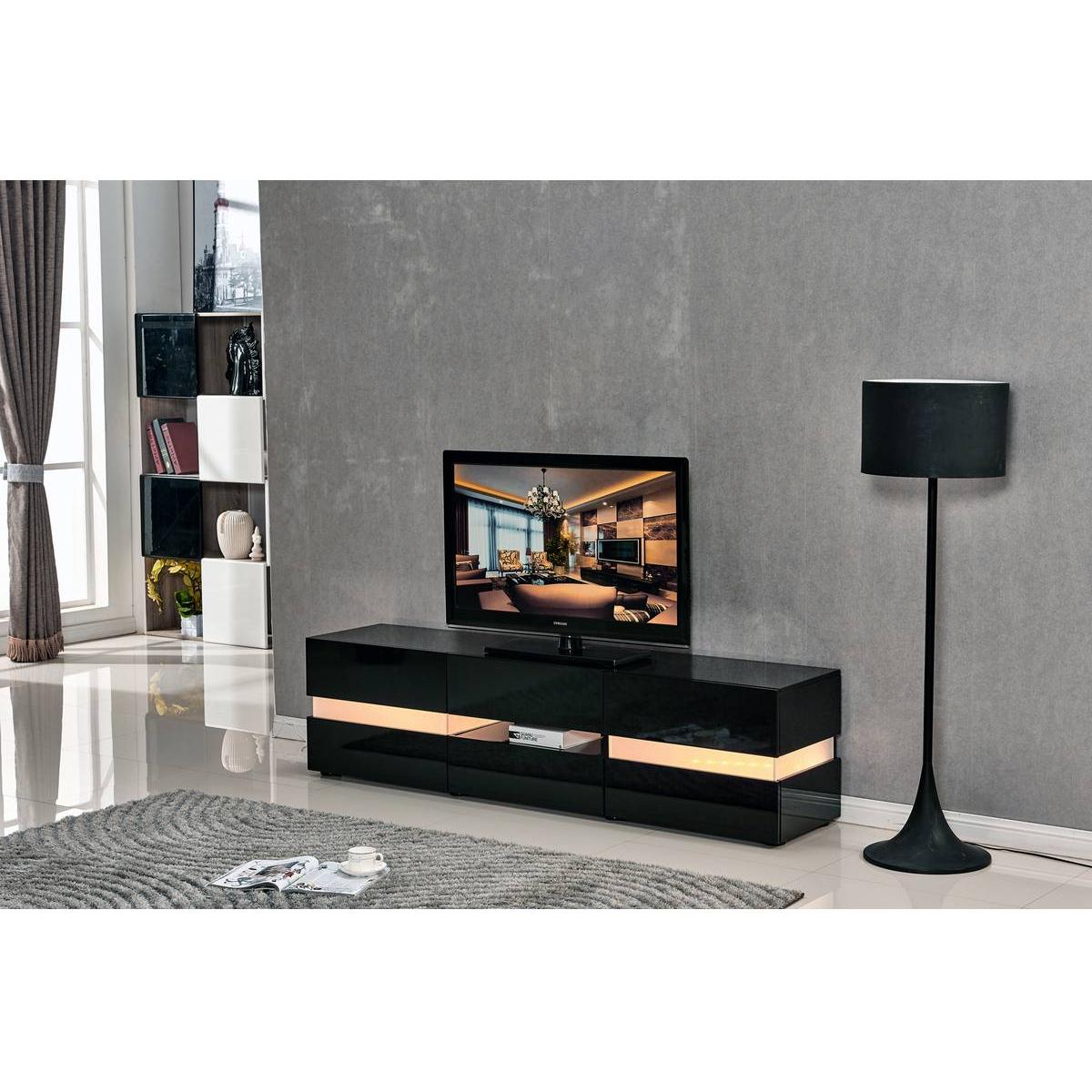 Habitat et Jardin - Meuble TV LED ''Vida'' - 177 x 39 x 45 cm - Noir ...