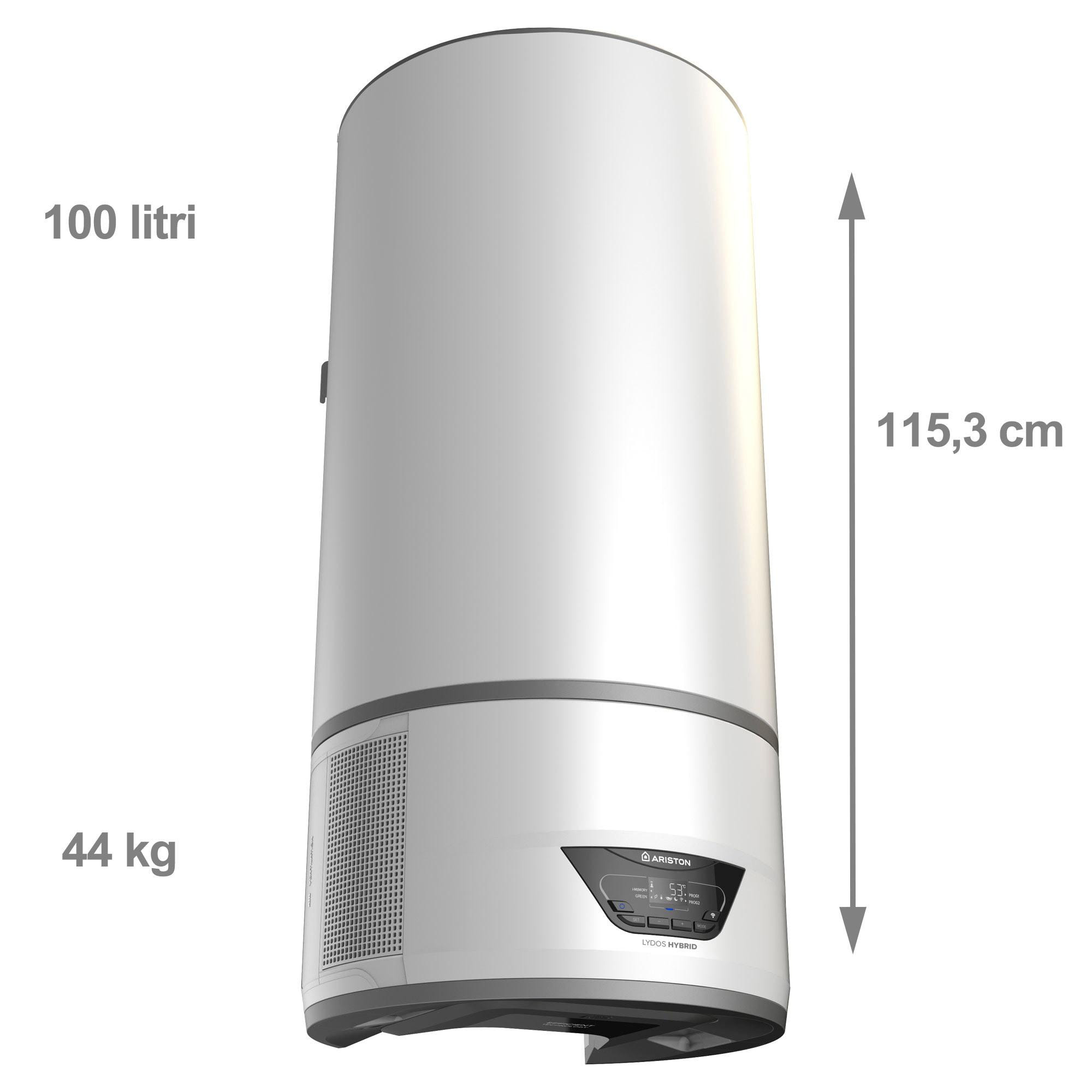 Ariston - Scaldabagno Elettrico Pompa di Calore Lydos Hybrid WiFi 100 L ...