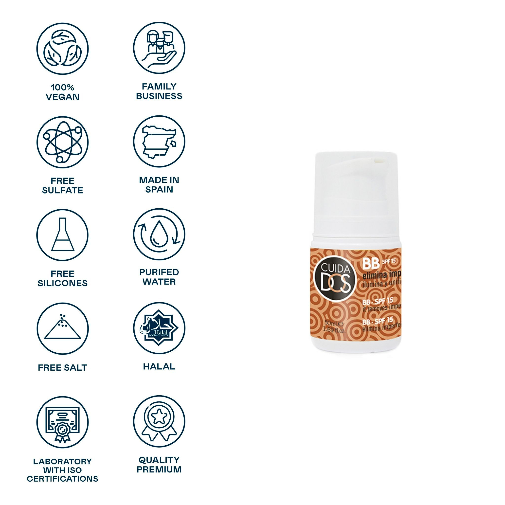 Valquer Laboratorios - Valquer Crema facial BB Cream SPF 15 - 50 ml ...