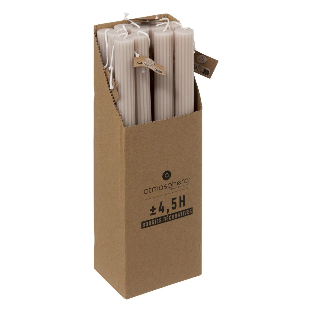 Atmosphera Créateur d'intérieur - Bougie bâton "Demi" 70g gris taupe ...