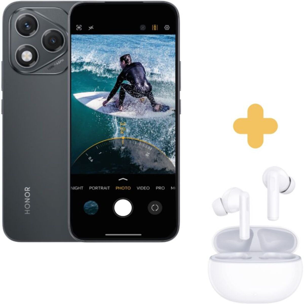 Honor - Smartphone HONOR Pack 400 Lite Noir 256Go+Buds Choice X7i | Veepee