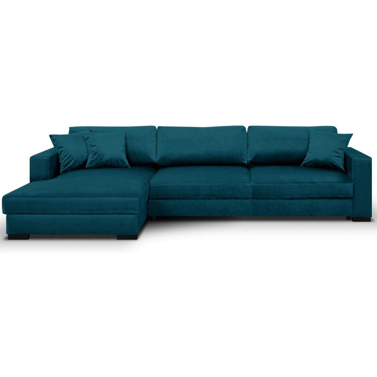 Canape D Angle Convertible Bleu Canard