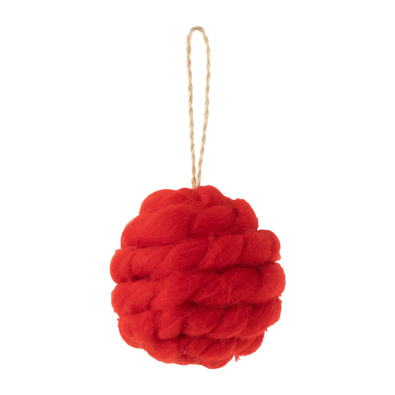 J-Line - J-Line suspension Boule Tricot - laine/textile - rouge - 3 pcs ...