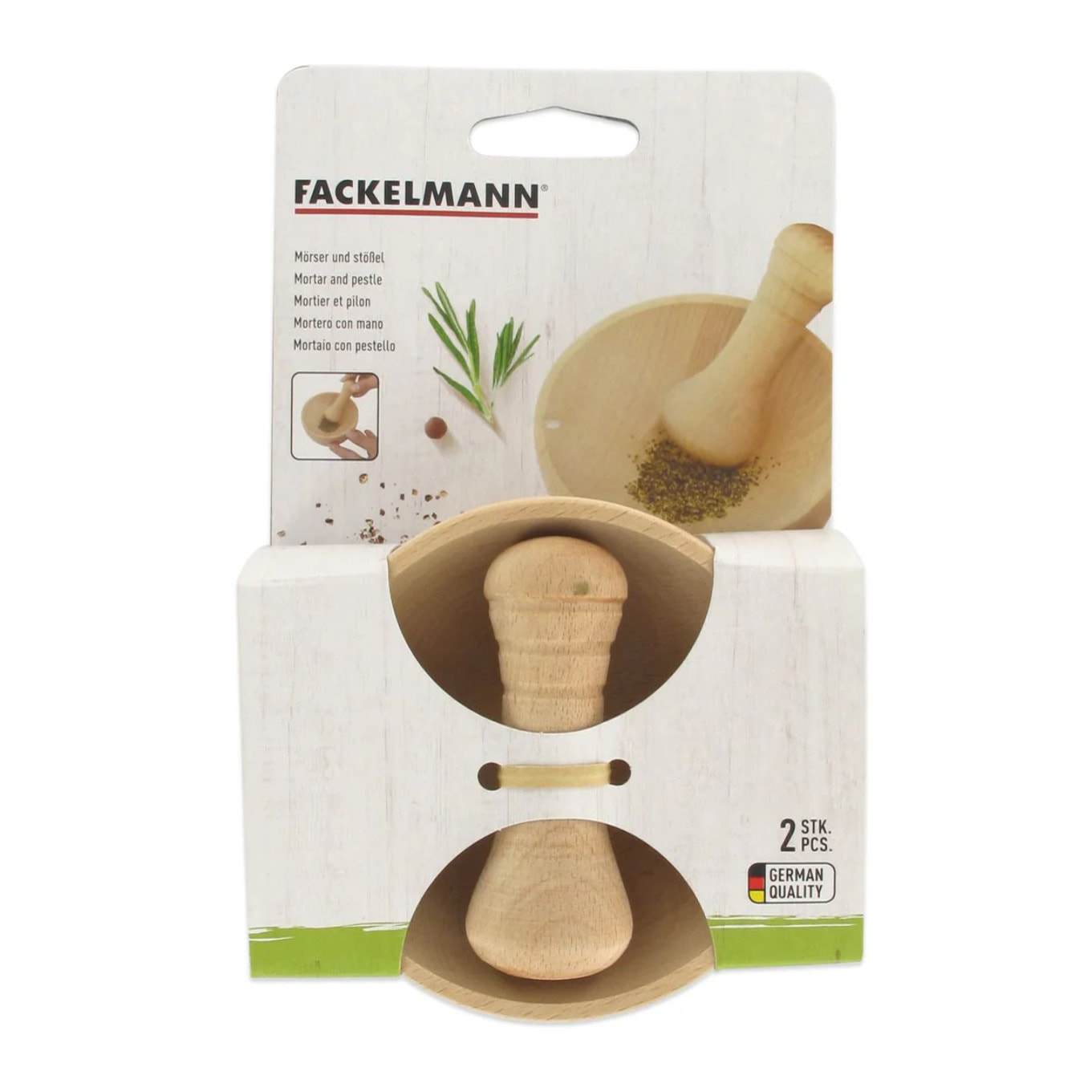 Fackelmann - Mortier et pilon de cuisine en bois Fackelmann Wood ...