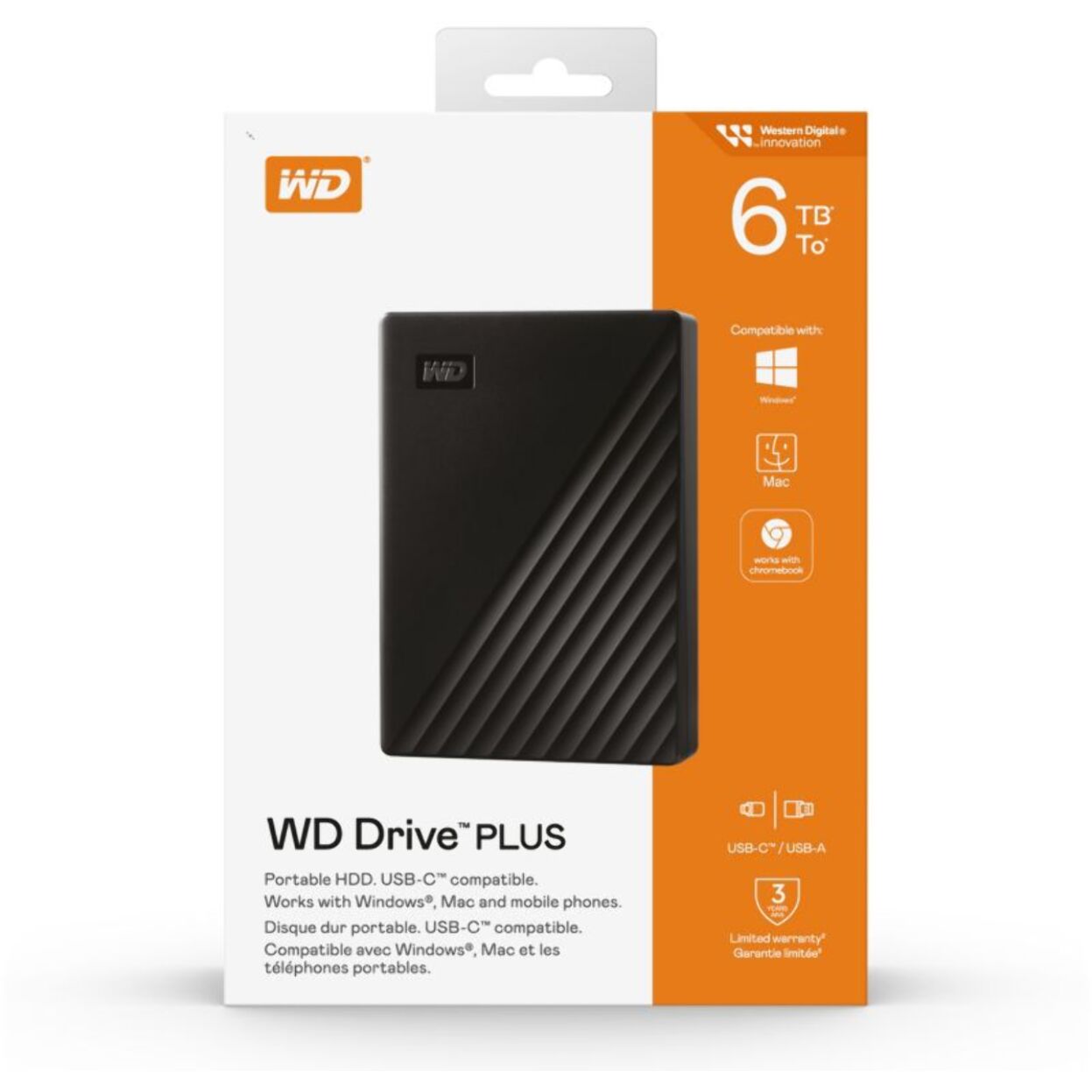 Western digital - Disque dur externe WESTERN DIGITAL Drive PLUS 6TB ...