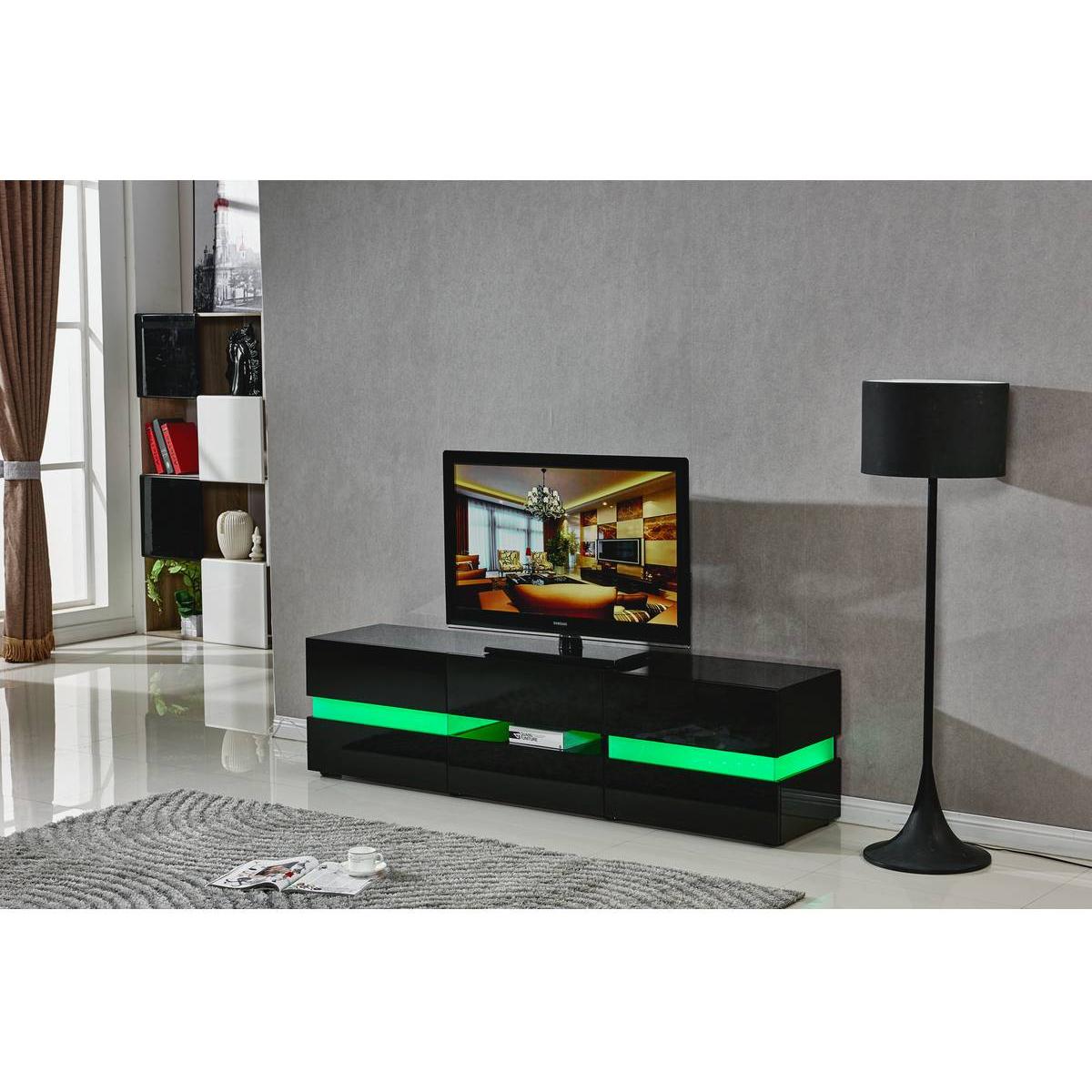 Habitat et Jardin - Meuble TV LED ''Vida'' - 177 x 39 x 45 cm - Noir ...