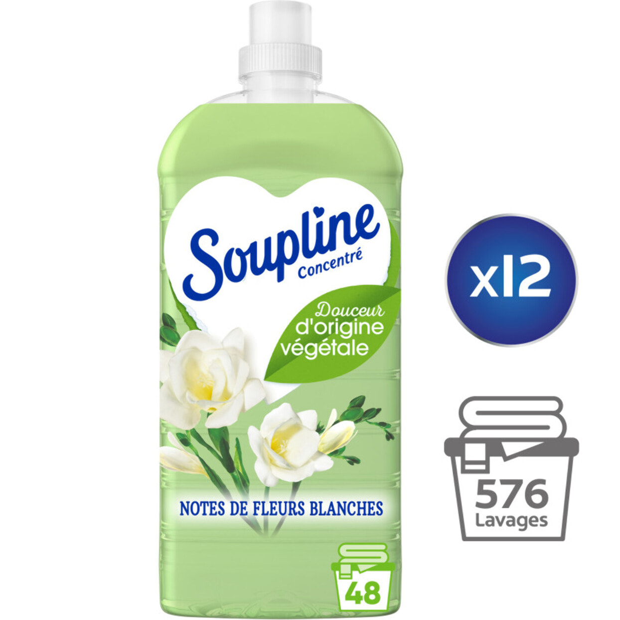 Soupline - Pack de 12 - SOUPLINE Adoucissant Linge Concentré Douceur D ...